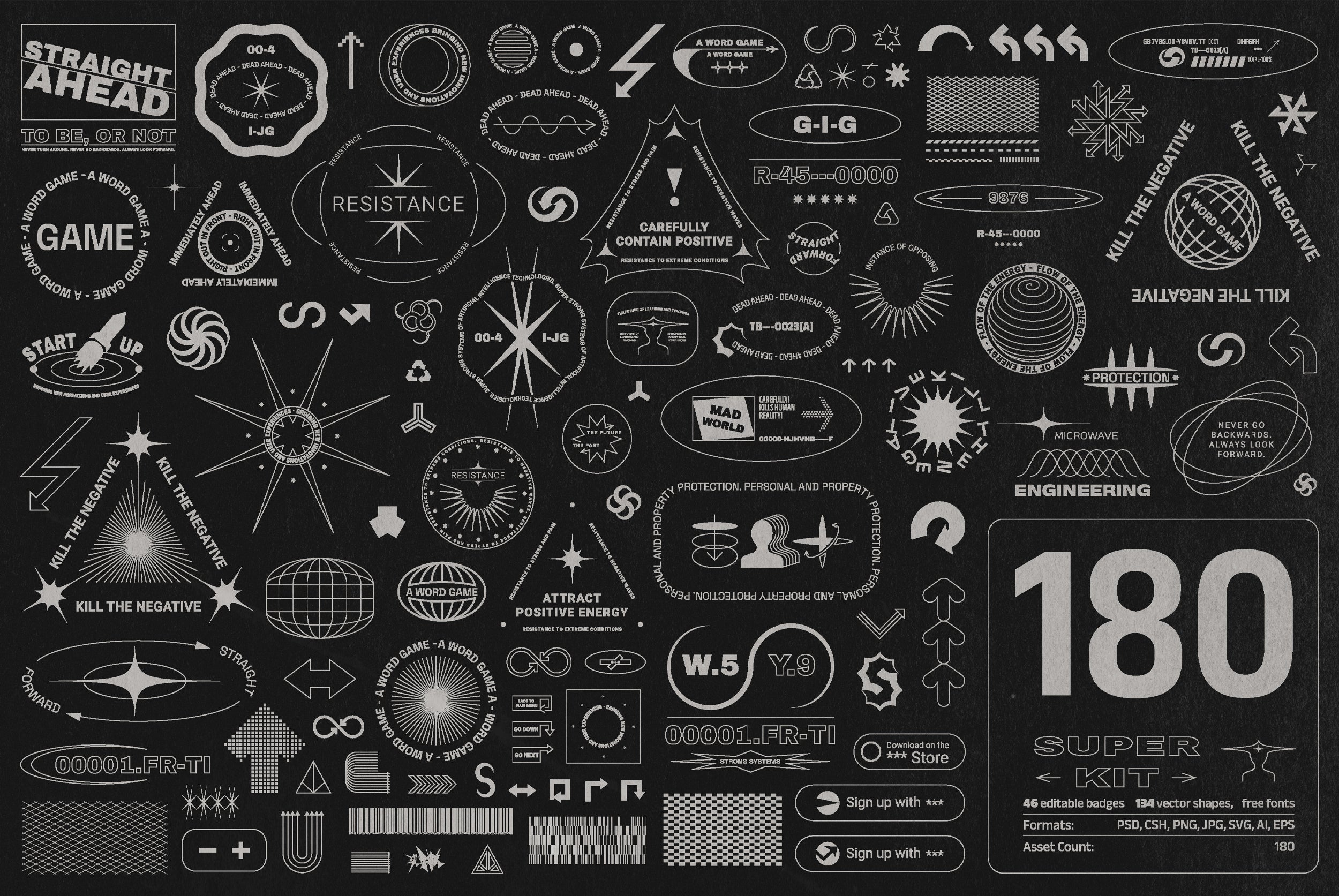 Editable Logo Badge, Shapes Kit – hypernormal.space